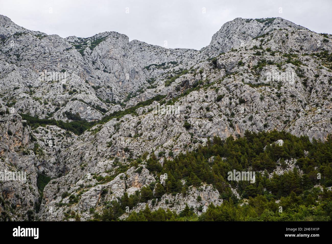 Biokovo mountain park in Croatia. Rocky mountains in Croatian Riviera ...
