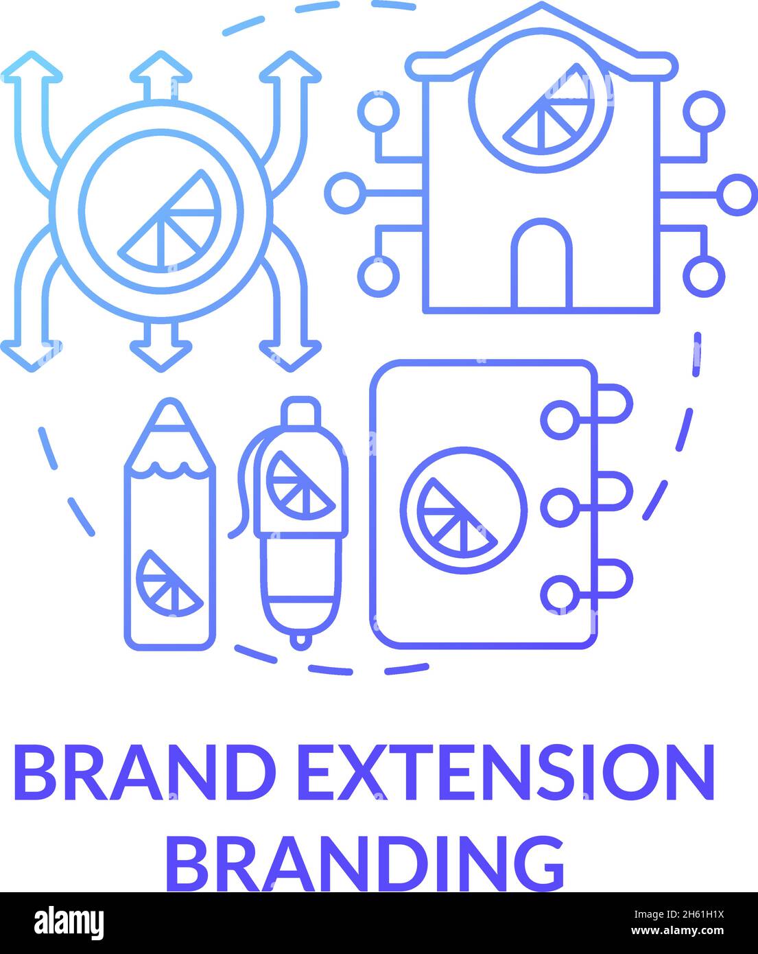 Brand extension branding blue gradient concept icon Stock Vector Image ...
