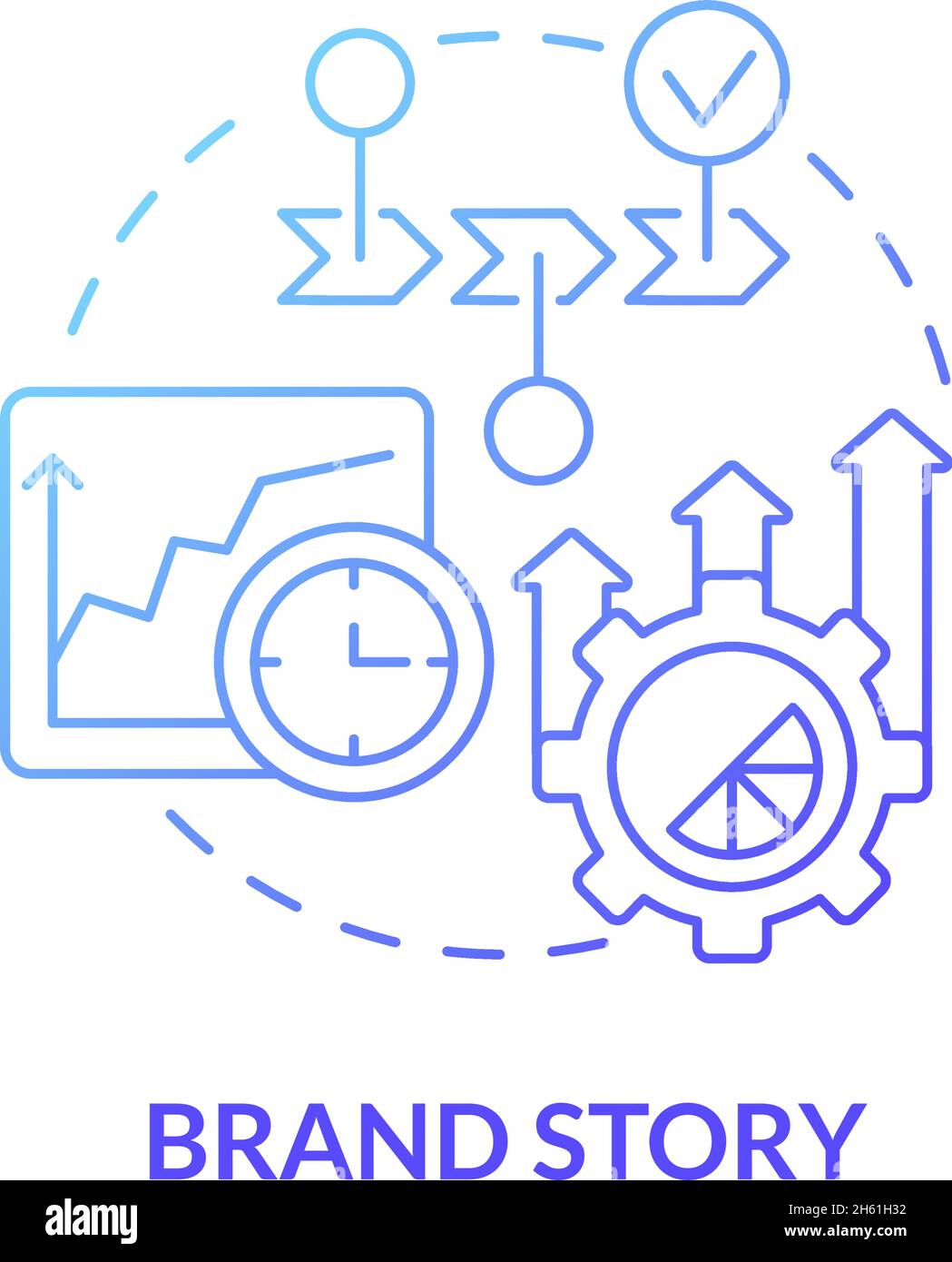 Brand story blue gradient concept icon Stock Vector Image & Art - Alamy
