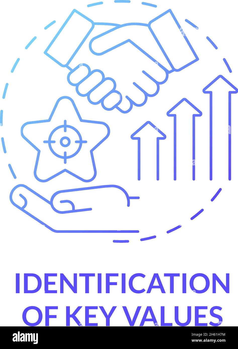 Key values identification blue gradient concept icon Stock Vector Image ...