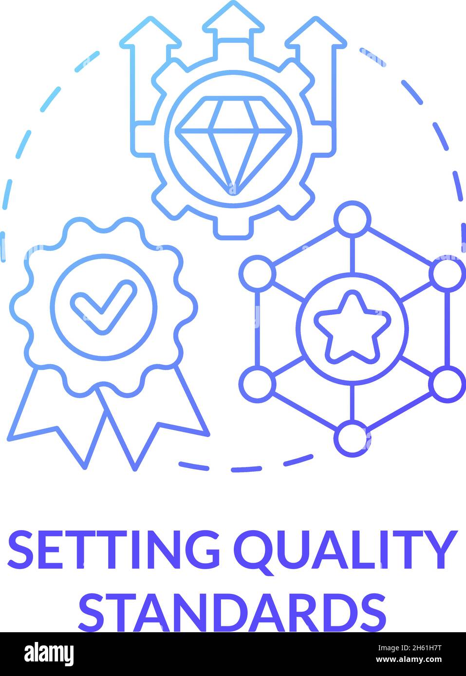 Setting quality standarts blue gradient concept icon Stock Vector Image ...