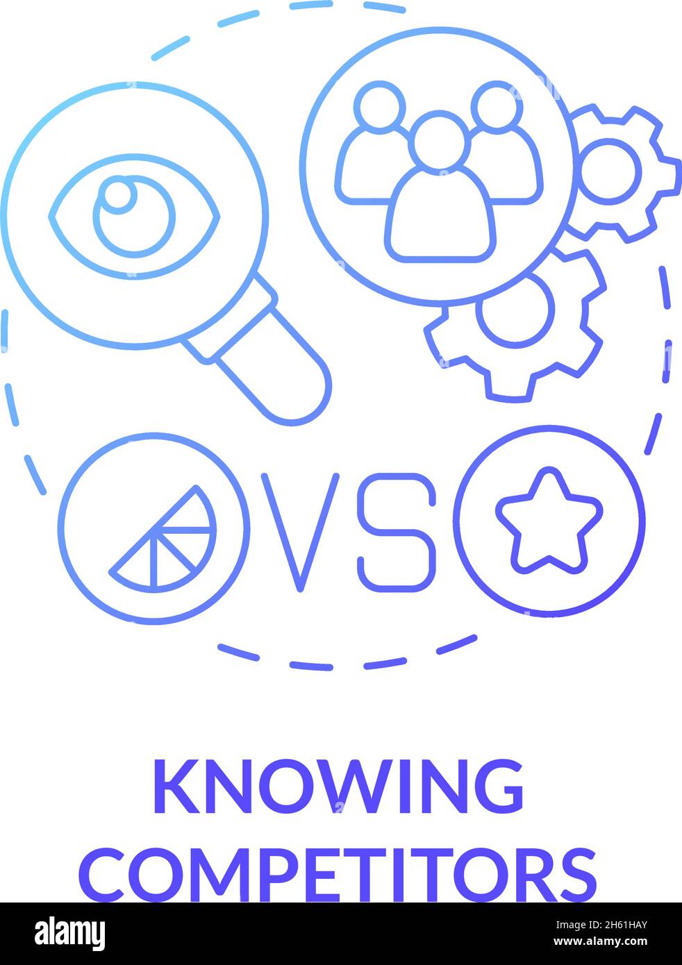 Knowing competitors blue gradient concept icon Stock Vector Image & Art ...