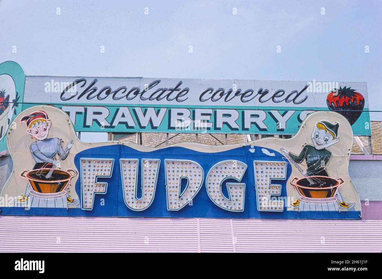 Laura's Fudge sign, Wildwood, New Jersey; ca. 1978 Stock Photo - Alamy