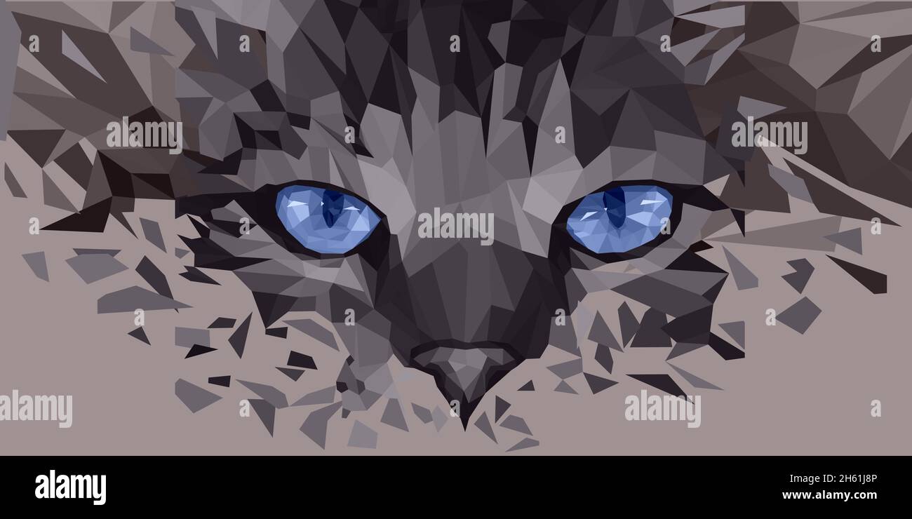 Illustration blue cat eyes Stock Vector Images - Alamy