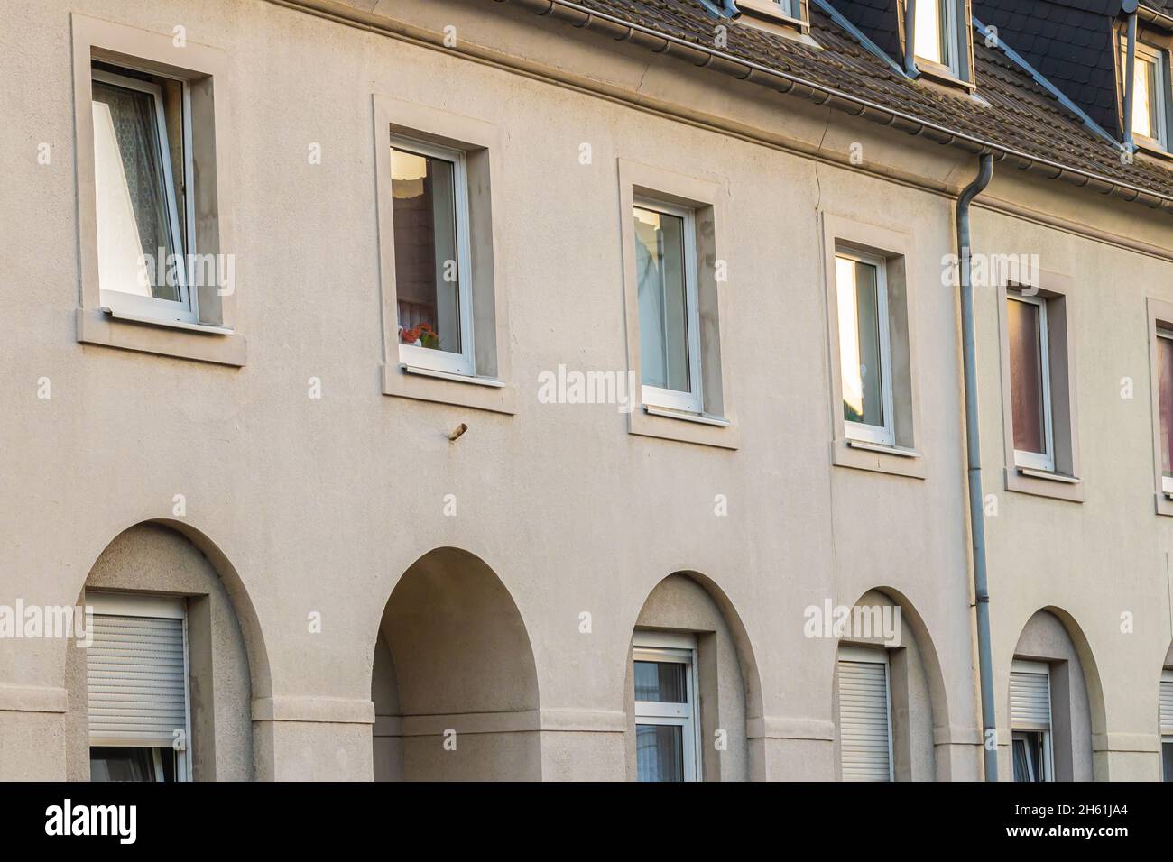 Sun rays falling on a residential building Stock Photo - Alamy