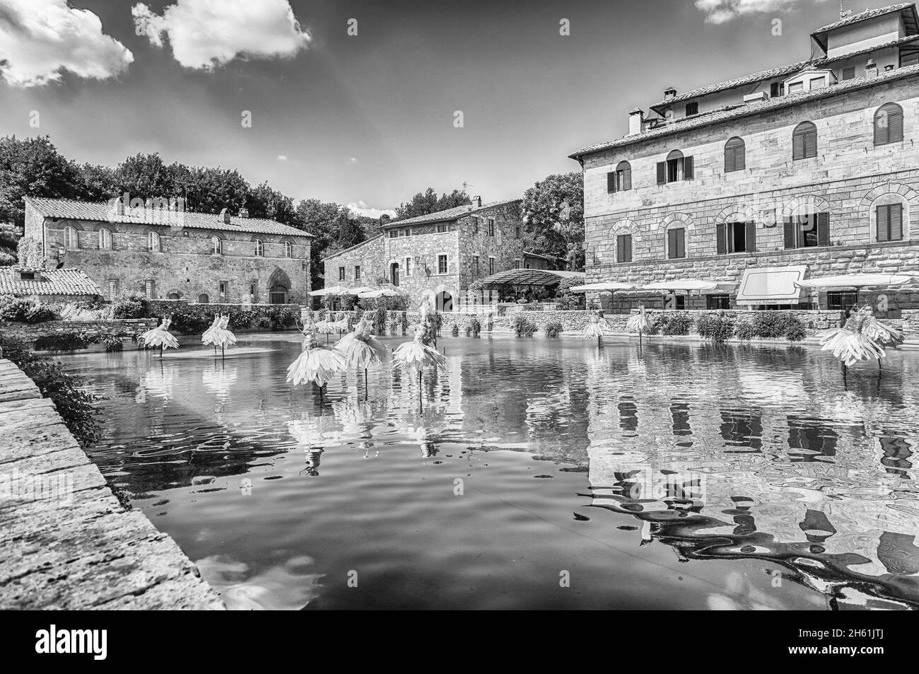 The iconic medieval thermal baths, major landmark and sightseeing in ...