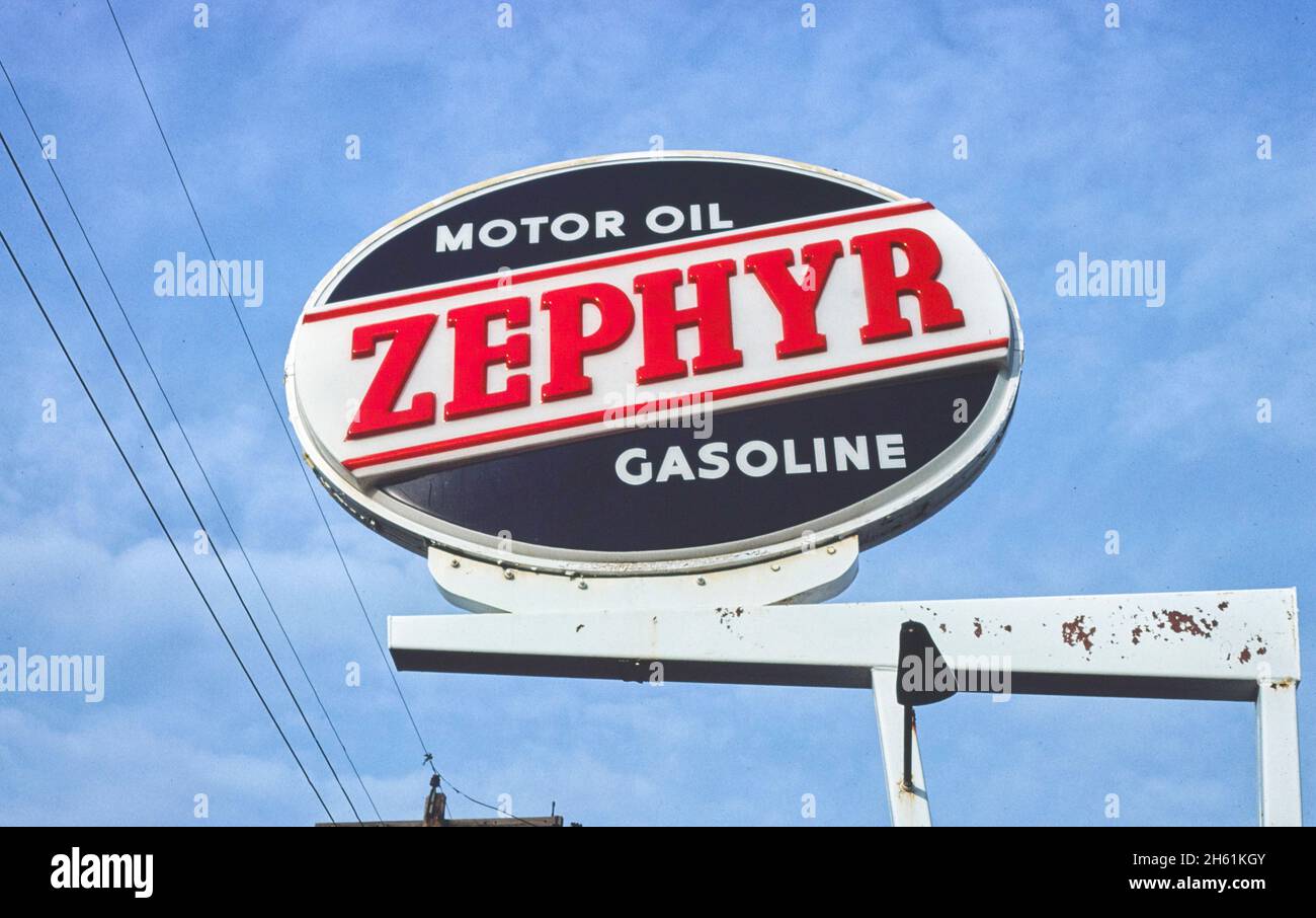 Zephyr gasoline sign hi-res stock photography and images - Alamy