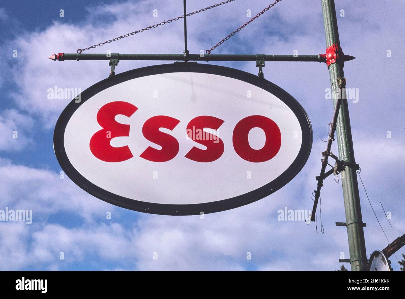 Esso Gasoline sign, Route 1, Cary Plantation, Maine; ca. 1995 Stock ...