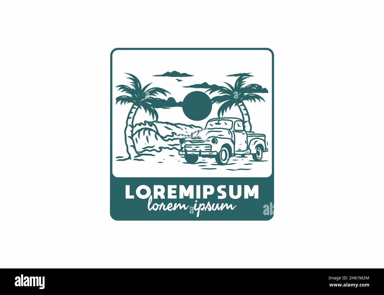 Car in the beach illustration drawing design Stock Vector Image & Art ...