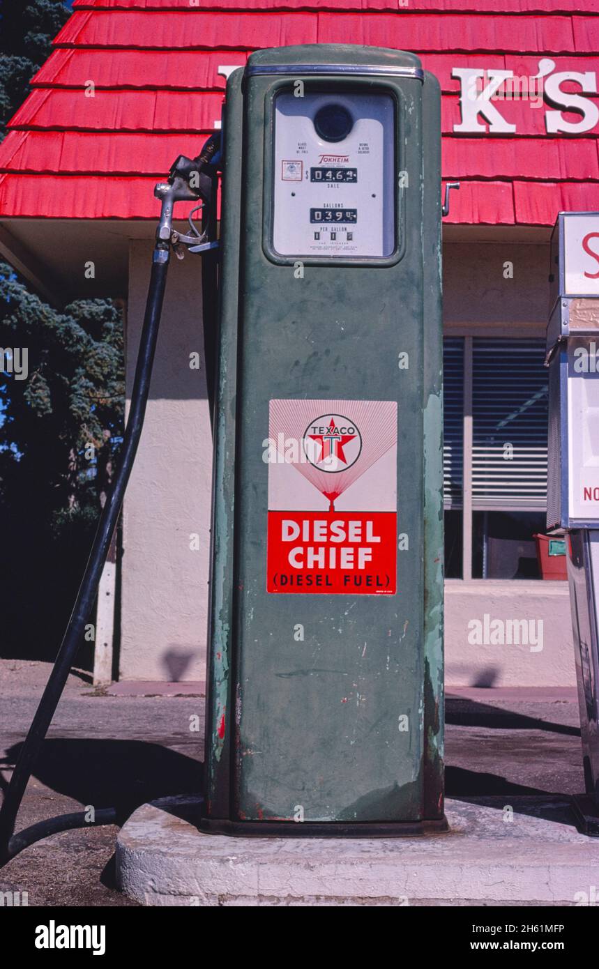 Texaco diesel gas pump, Rush, Colorado; ca. 1980 Stock Photo - Alamy