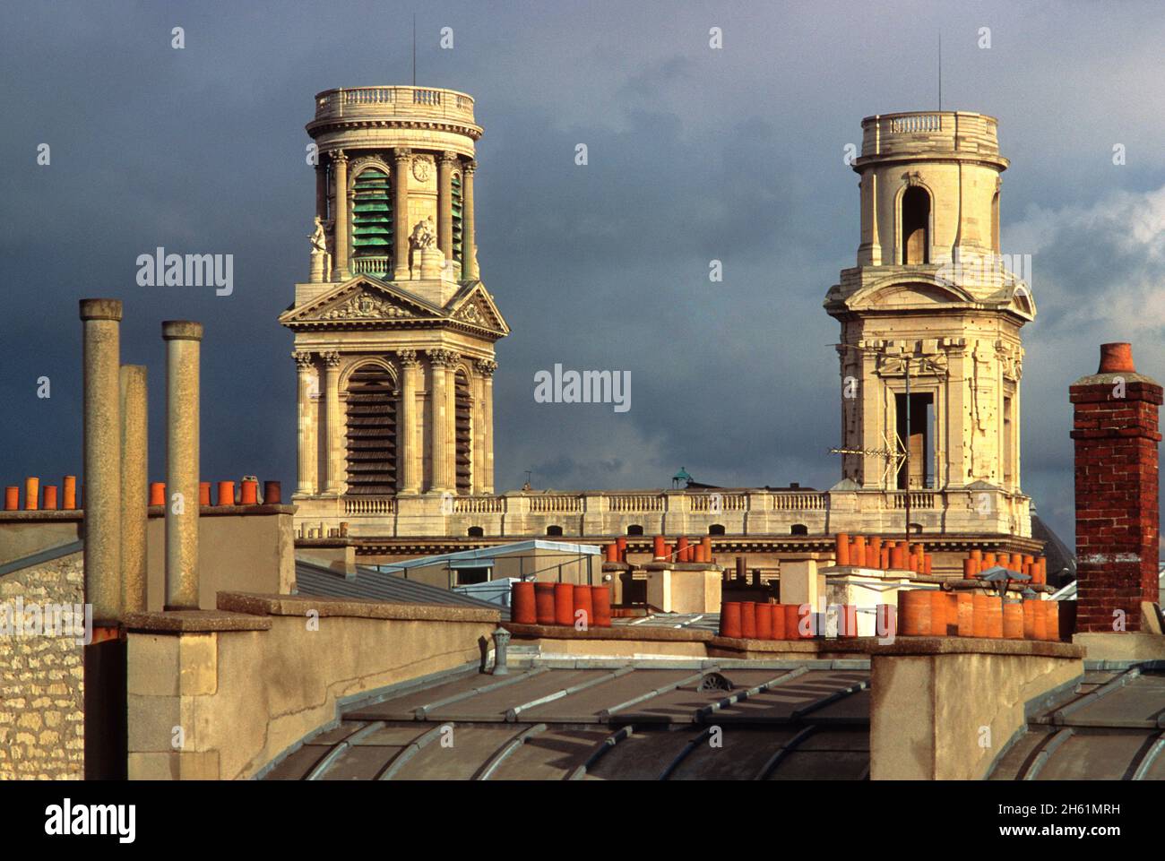 Church Saint- Sulpice, Paris, France. Close up, closeup of building ...