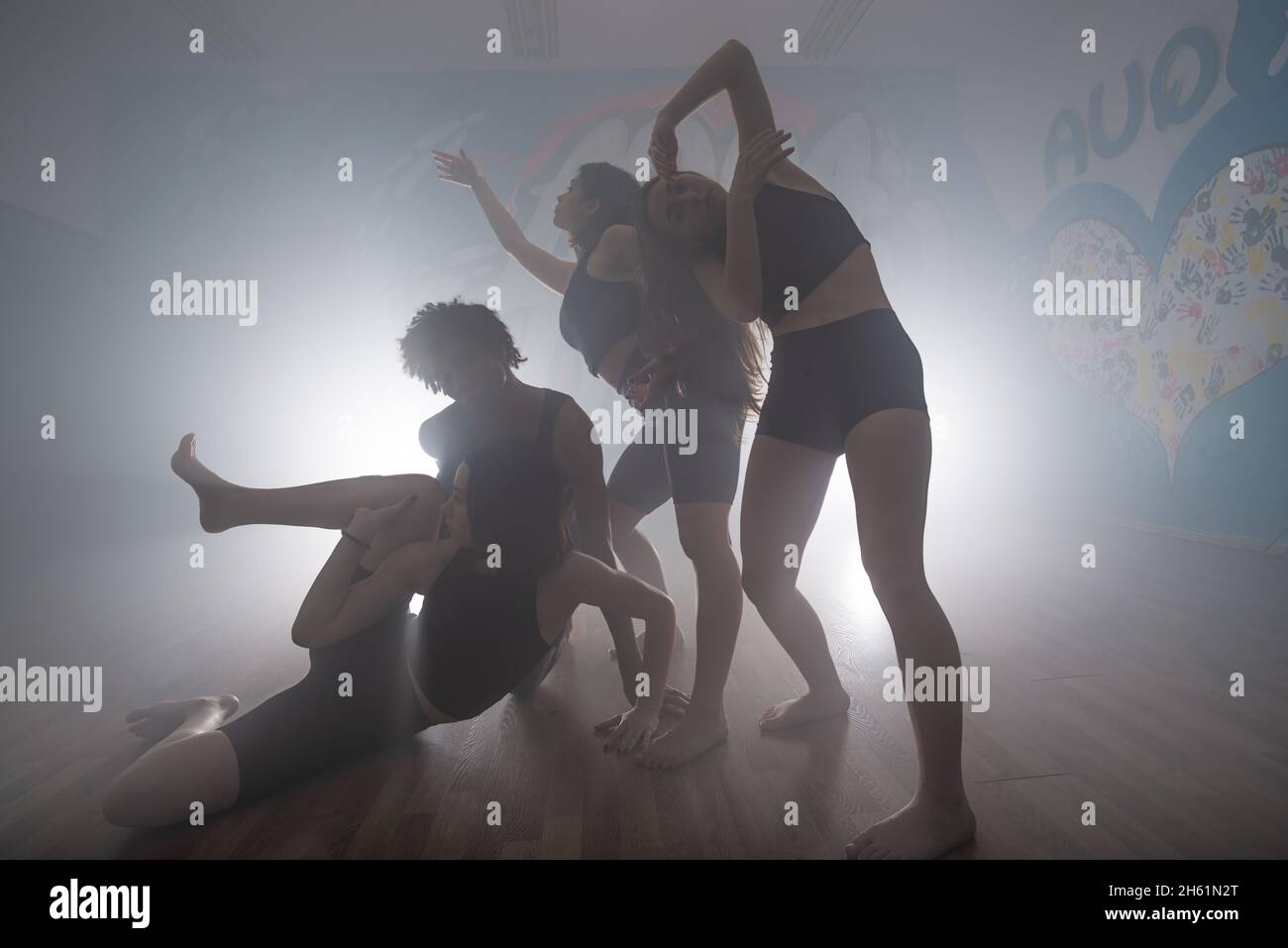 Young group of multiracial friends dancing enjoying and dancing ...