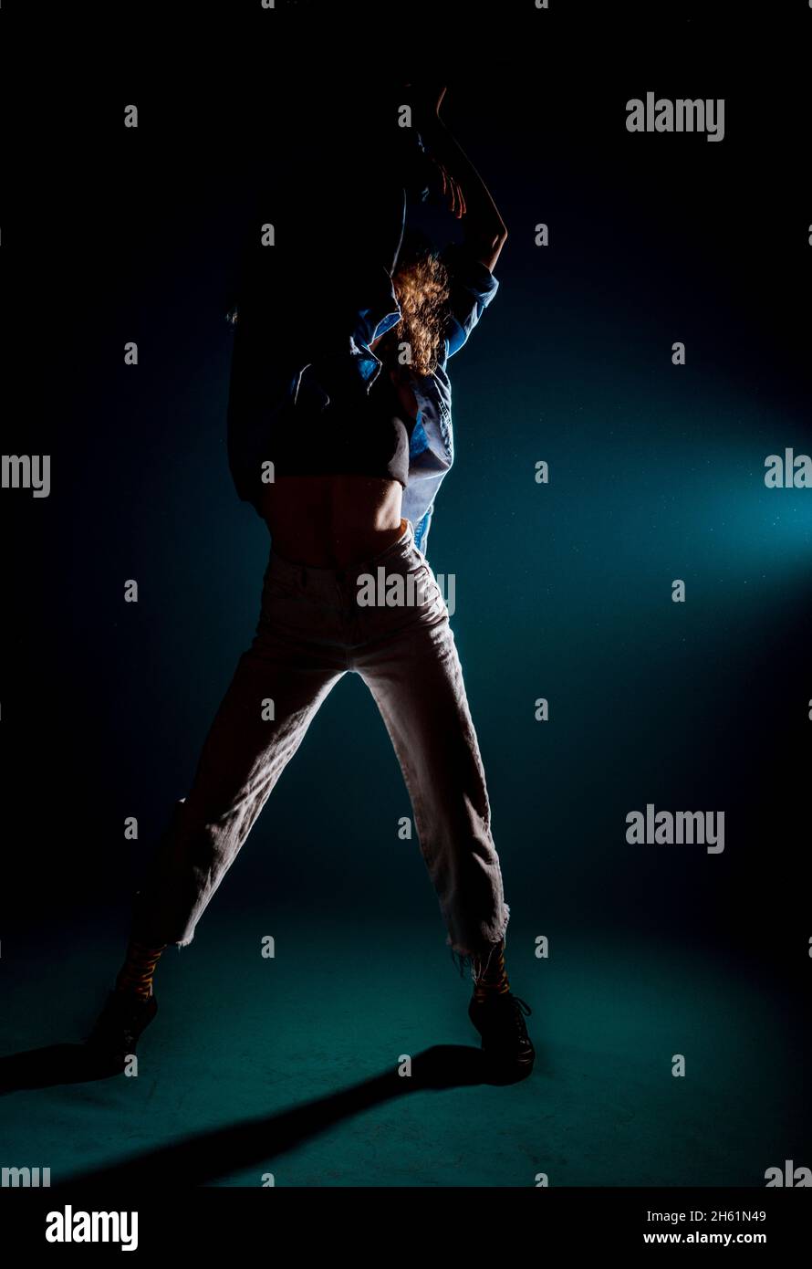 Modern dancing performer exercising during a dance practice Stock Photo ...