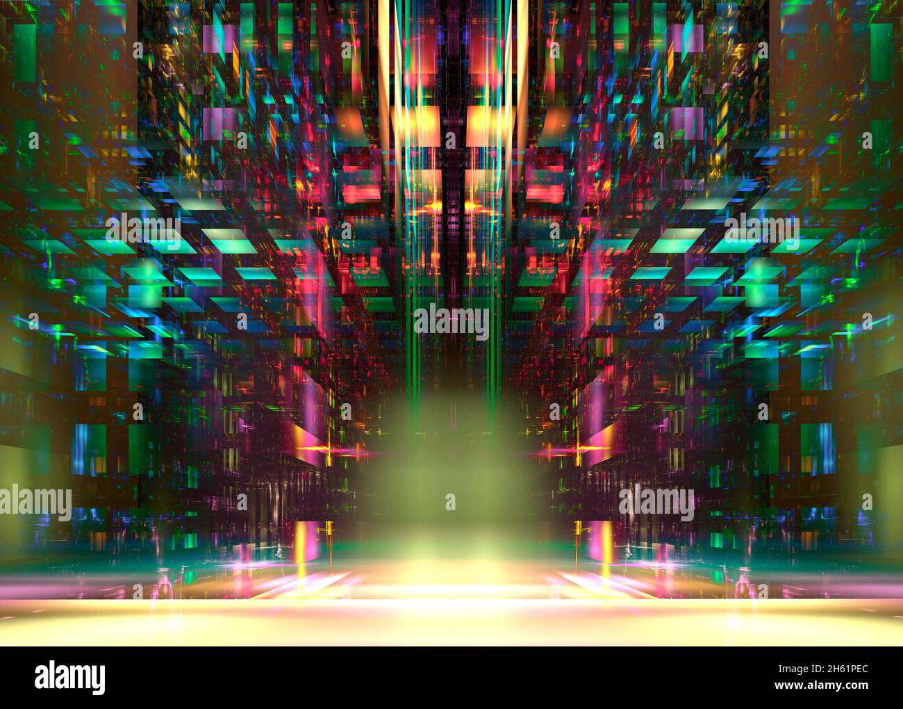 Abstract multicolor background - portal from glass blocks - 3d ...