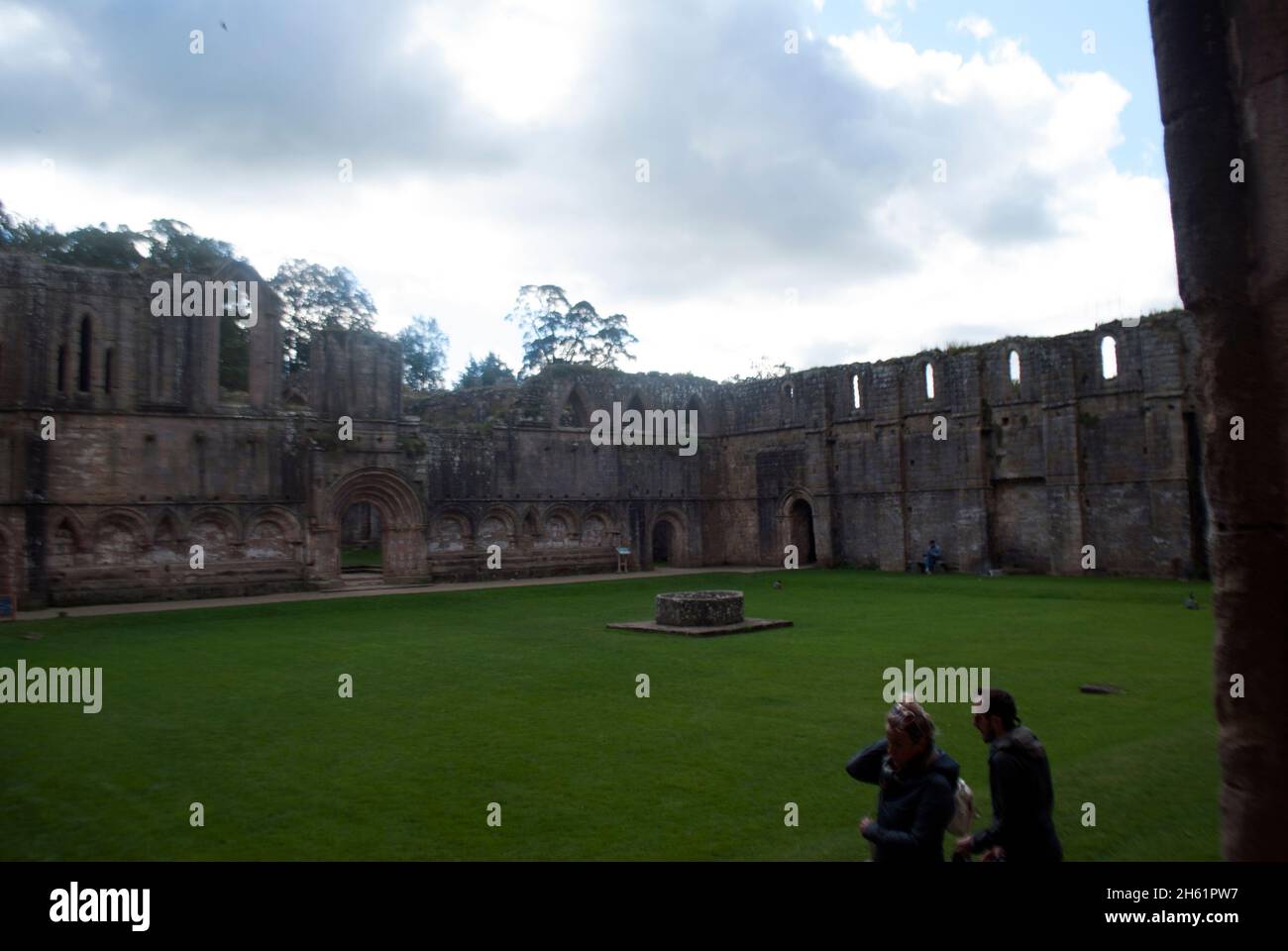 Cloister Court at Fountains Abbey, Aldfield, near Ripon, North ...