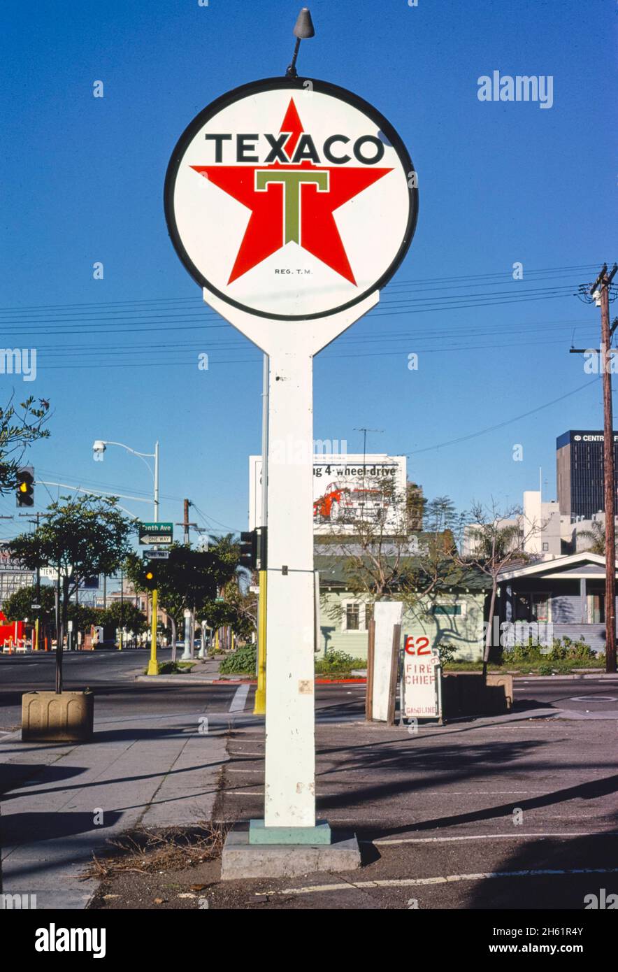Texaco Gas sign, San Diego, California; ca. 1979 Stock Photo - Alamy