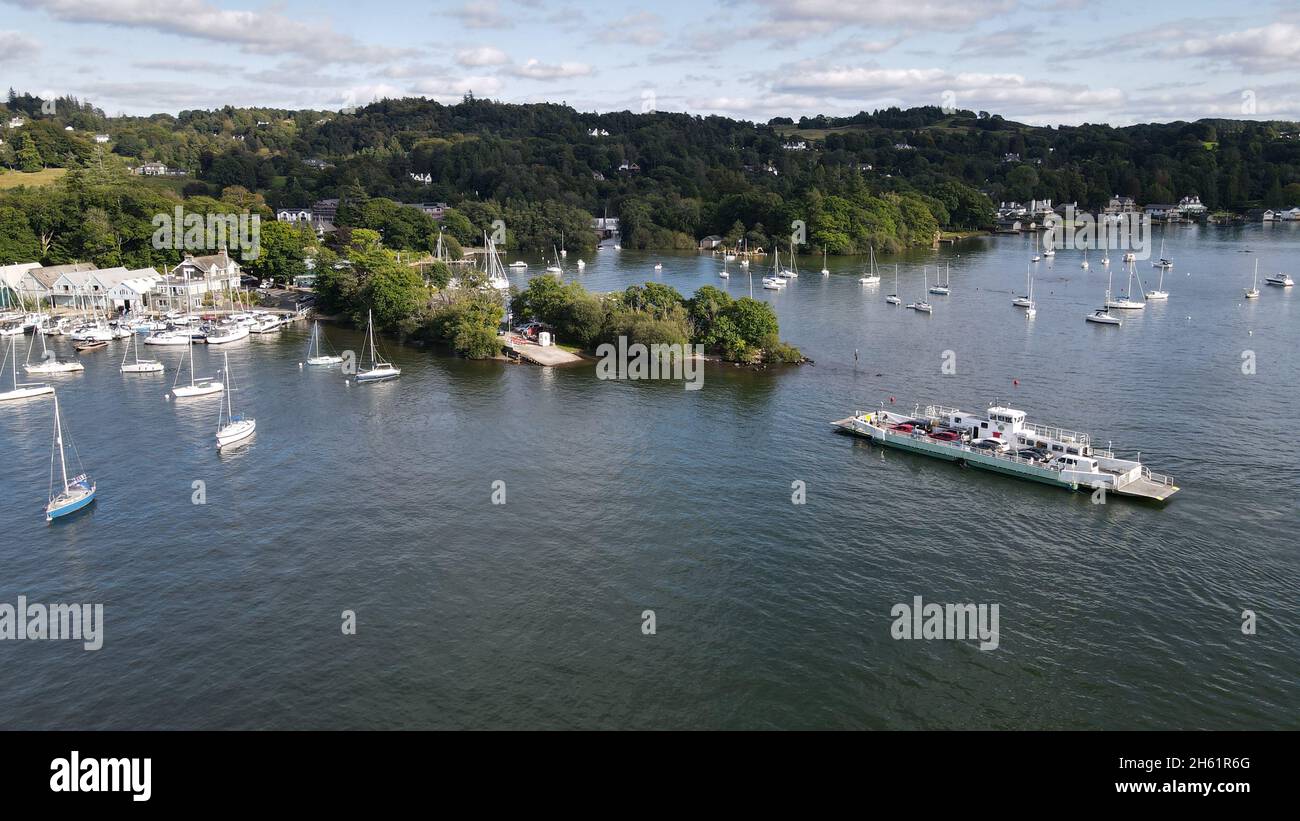 Car ferry windermere Lake district aerial view Stock Photo - Alamy