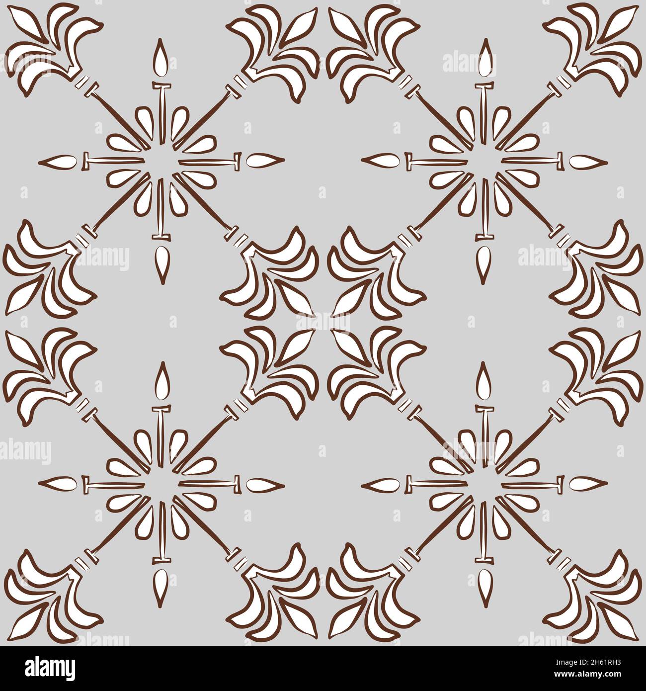 Vector Lisbon azulejo ceramic tile pattern. Mediterranean traditional ...