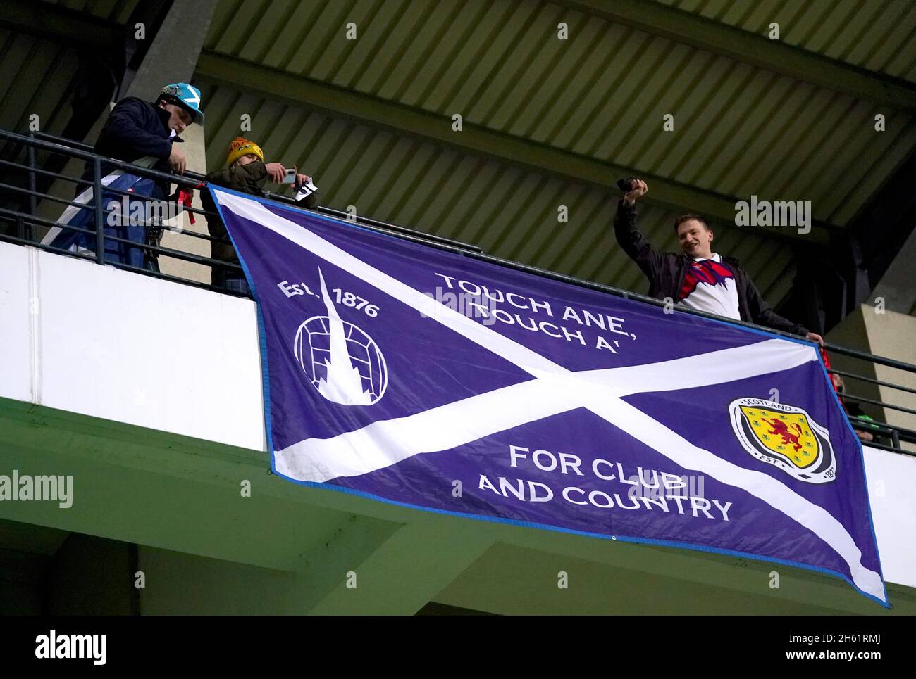 Scotland fans with banners in the stands hi-res stock photography and ...