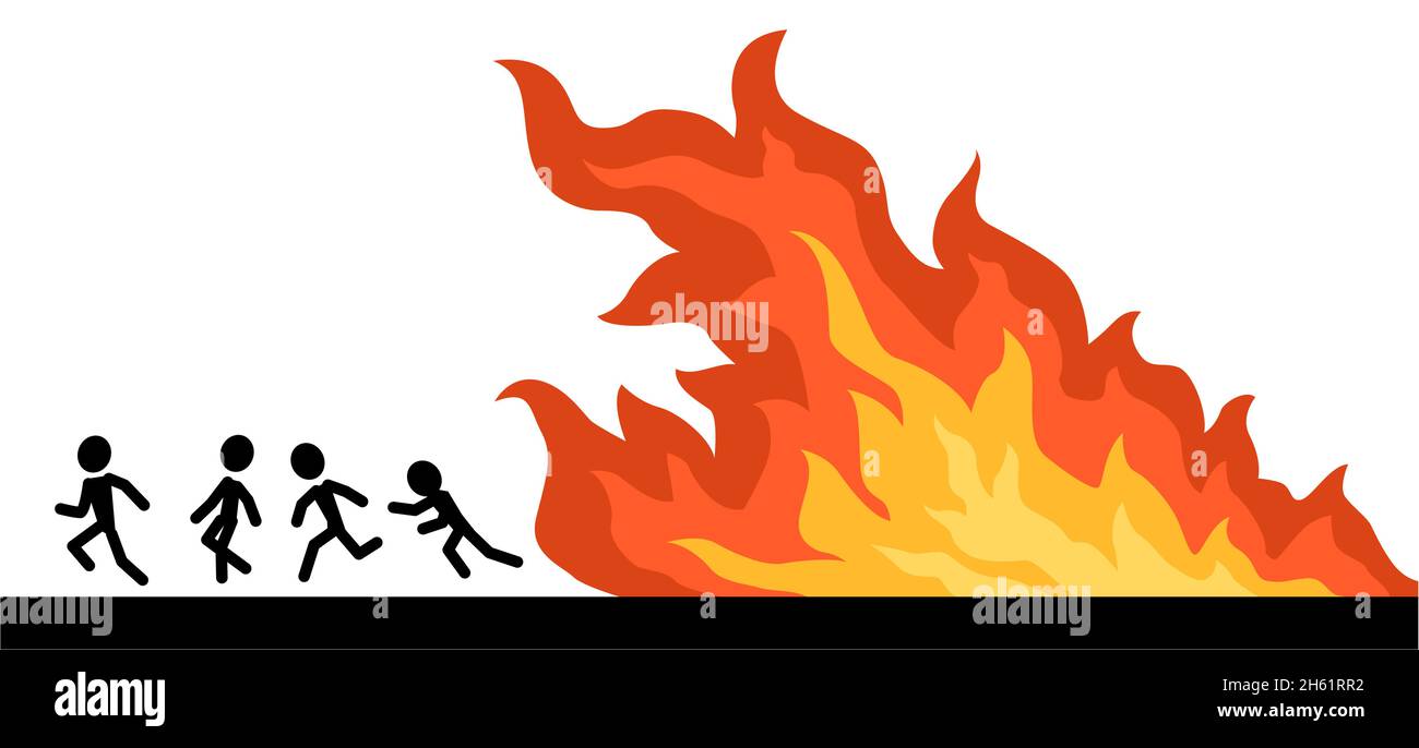 People Running From Fire