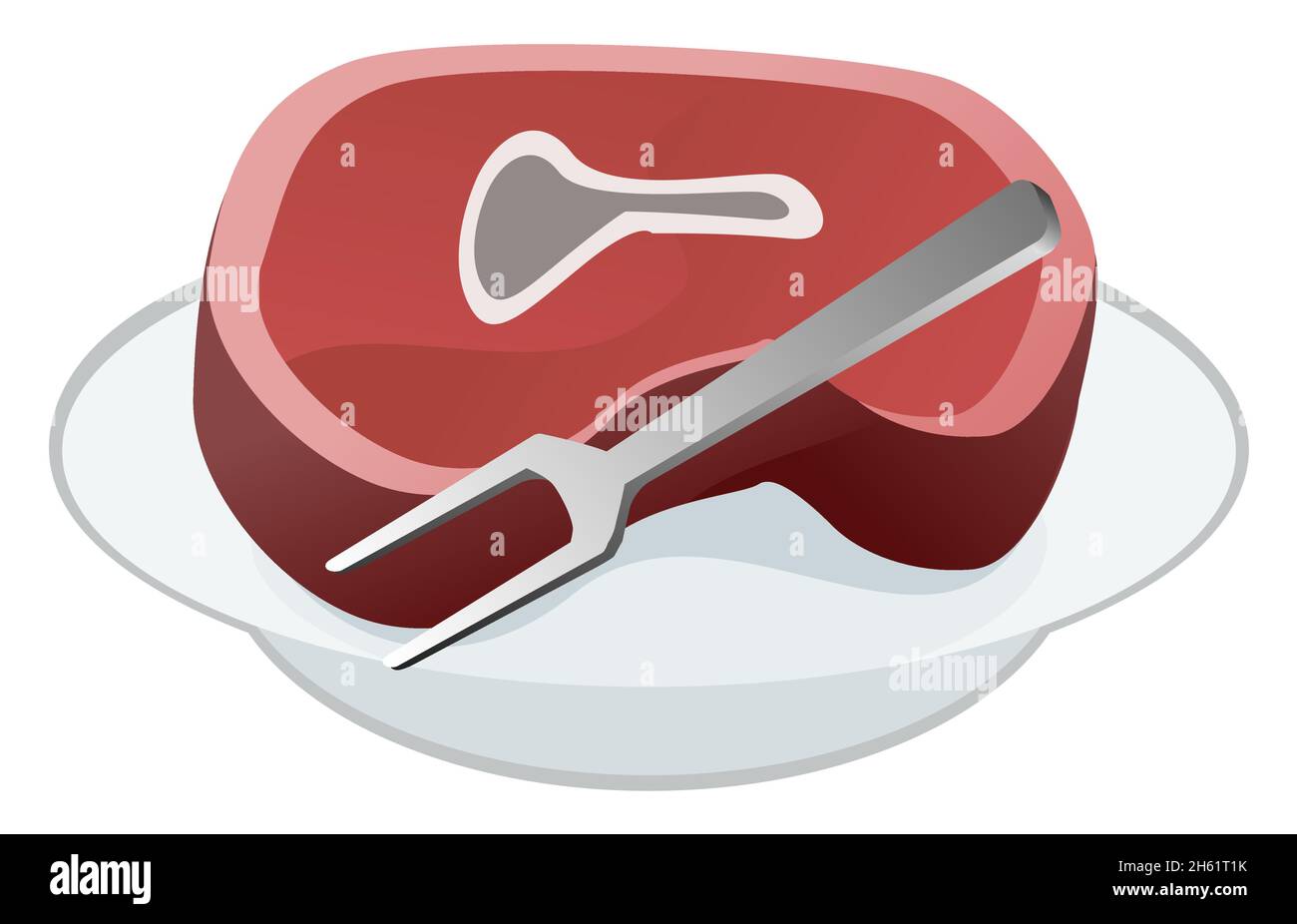 Steak Cartoon On A Plate