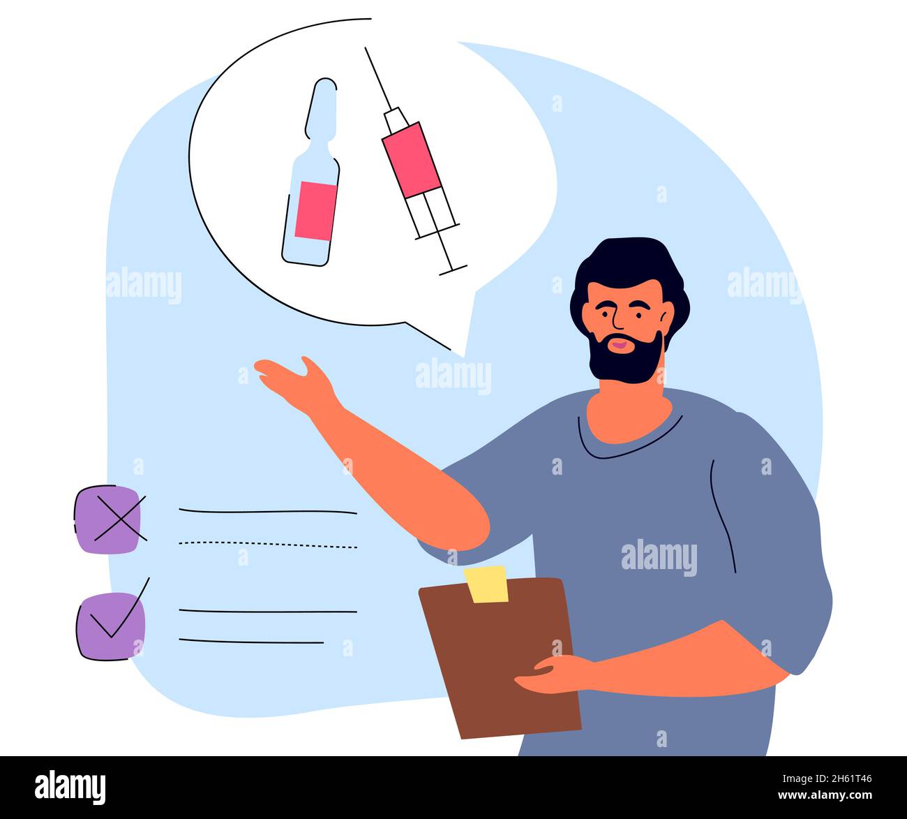 Pros and cons of vaccination - detailed flat vector design style ...