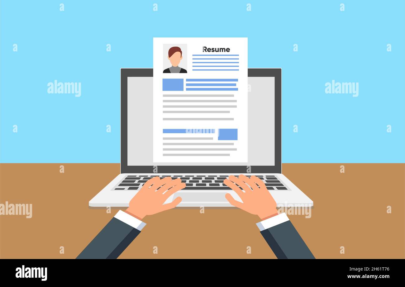 Applying Resume Cv Template With Photo And Details Stock Photo - Alamy
