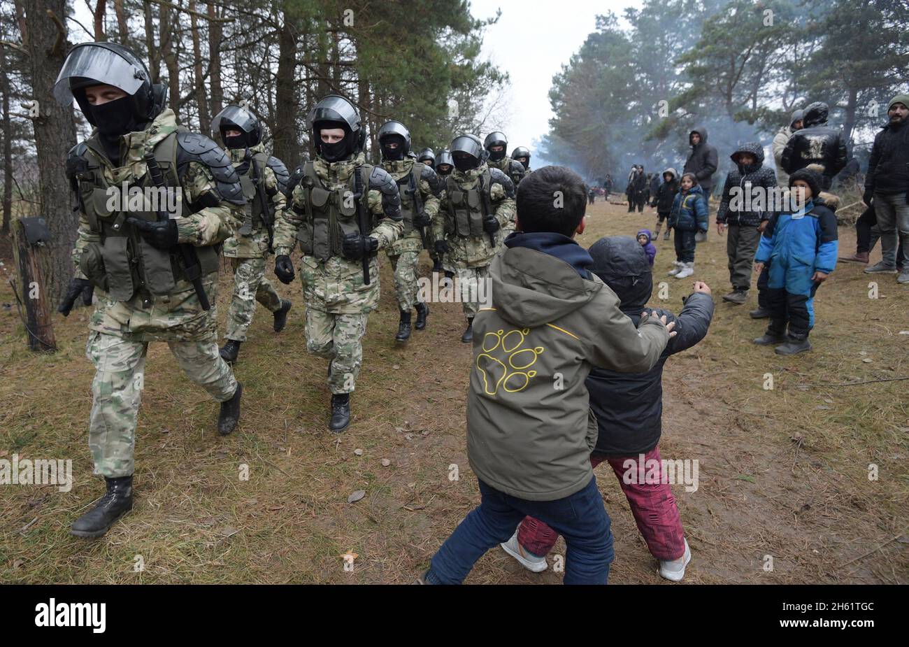 The situation with refugees on the Belarusian-Polish border. Migrants ...