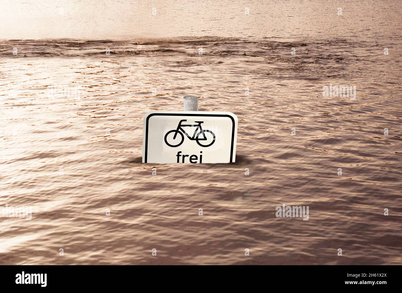 road,flooded,sign,symbol flood disaster Stock Photo - Alamy