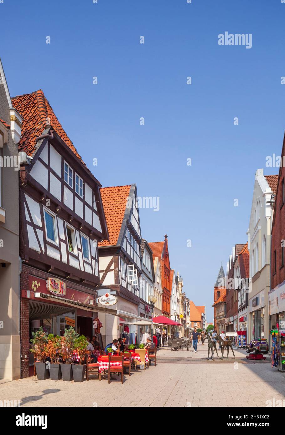 grosse strasse shopping street,verden,lower saxony,germany,europe Stock ...