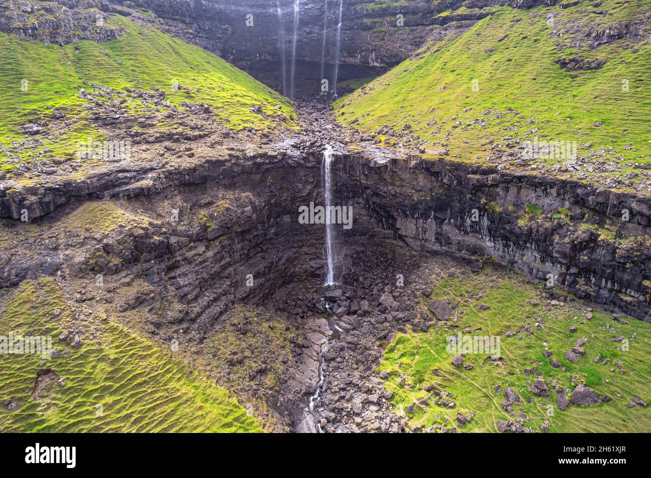 "fossa" waterfall,streymoy island,faroe islands Stock Photo - Alamy