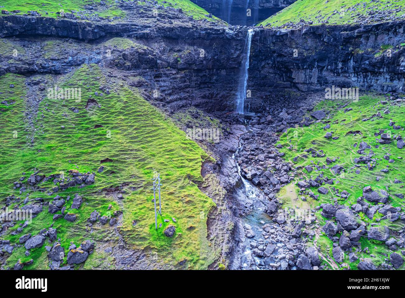 "fossa" waterfall,streymoy island,faroe islands Stock Photo - Alamy