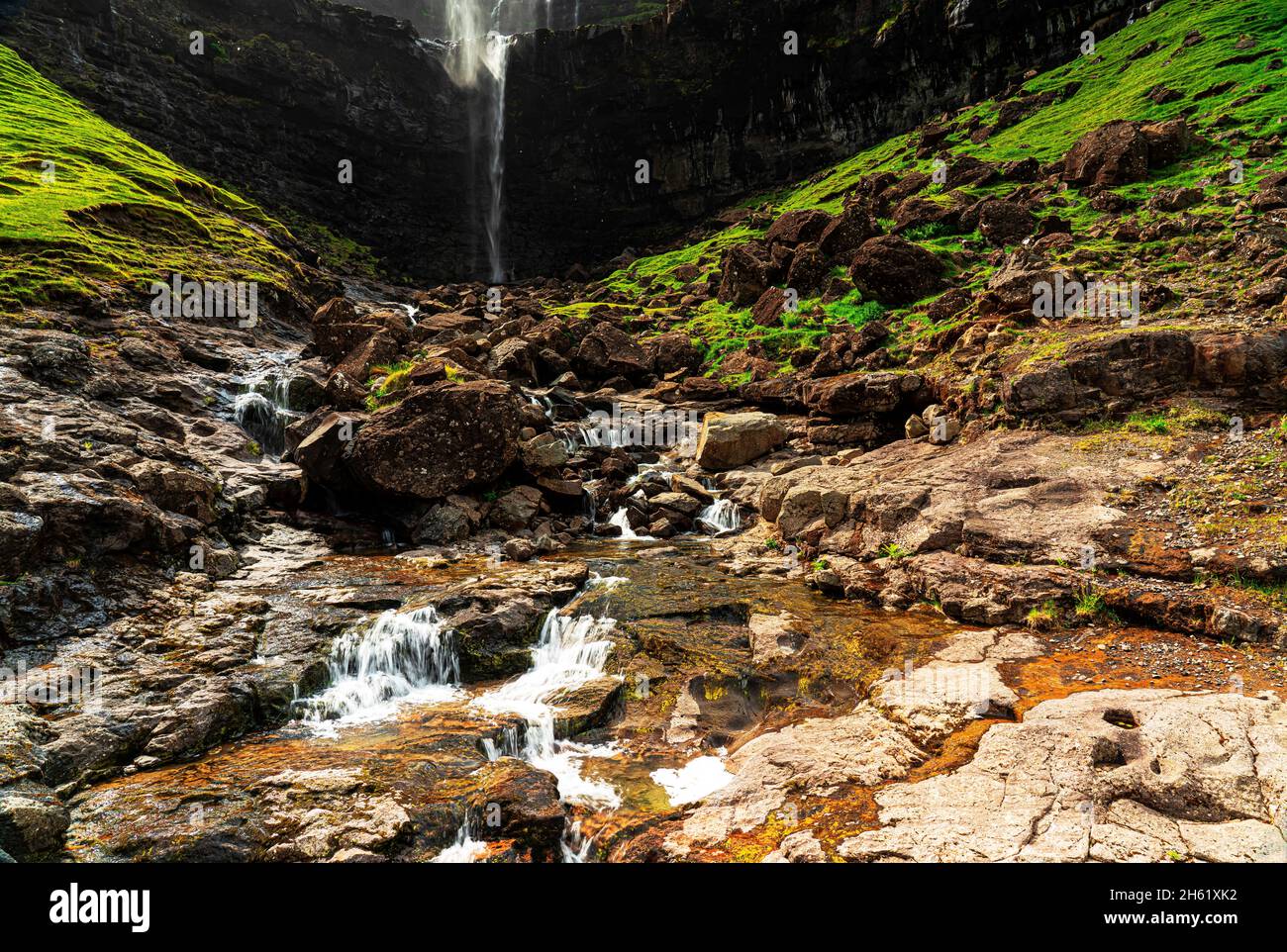 "fossa" waterfall,streymoy island,faroe islands Stock Photo - Alamy