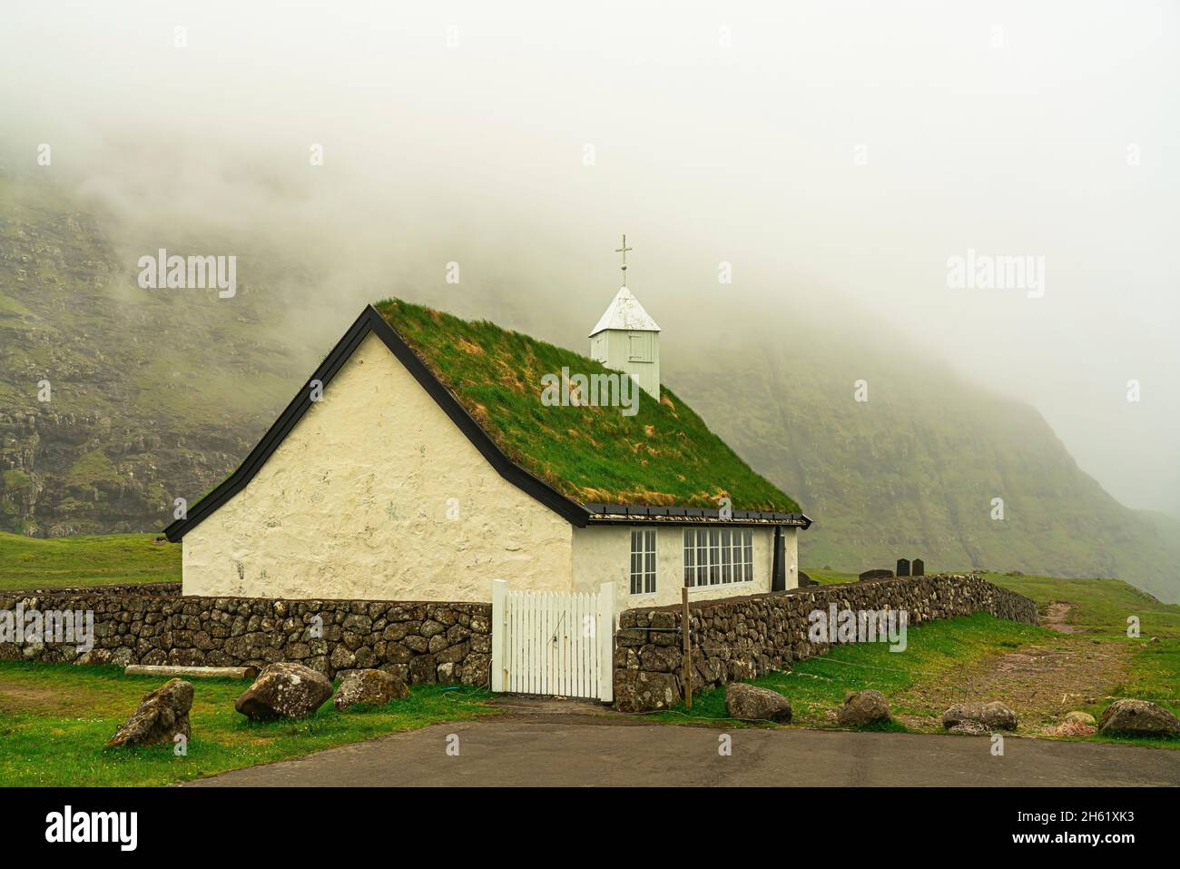 church,saksun valley,streymoy island,faroe islands Stock Photo - Alamy