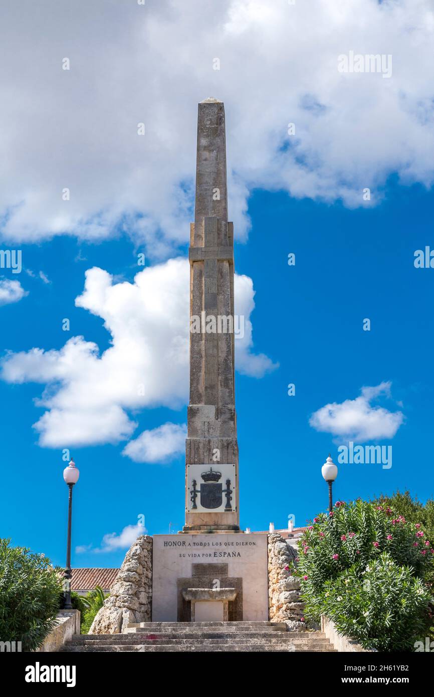 monument with cross and lettering to the spanish fallen,monument a los ...