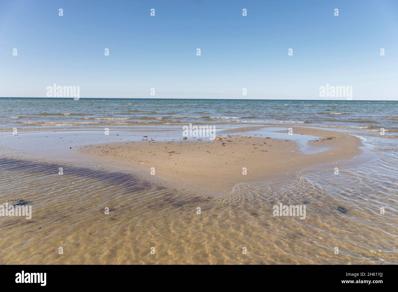 clear sky in spring on the baltic sea beach in laboe,germany Stock ...