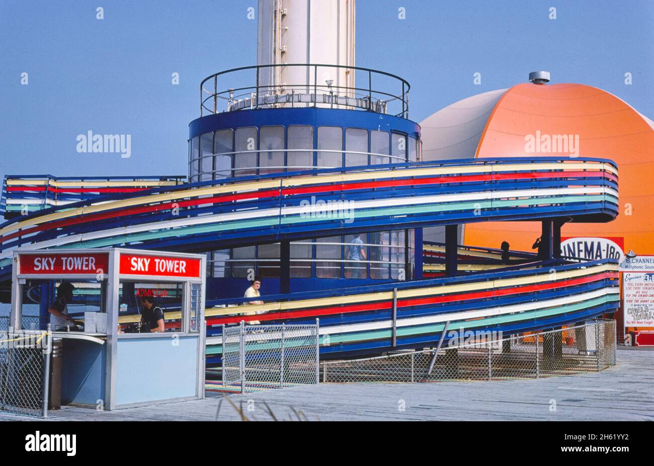 Sky Tower base, Central Pier, Atlantic City, New Jersey; ca. 1978 Stock ...