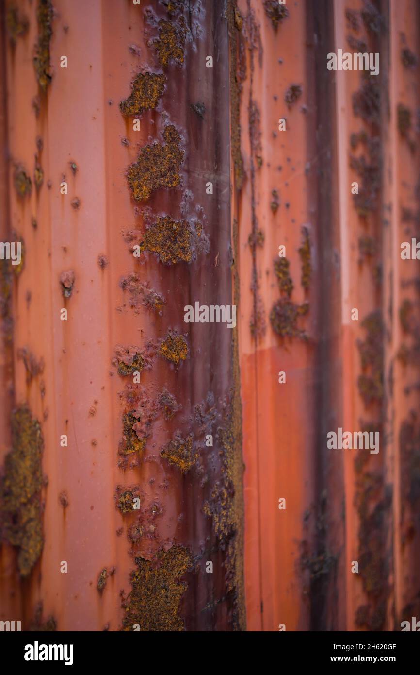 rusty container in the port of heping Stock Photo - Alamy