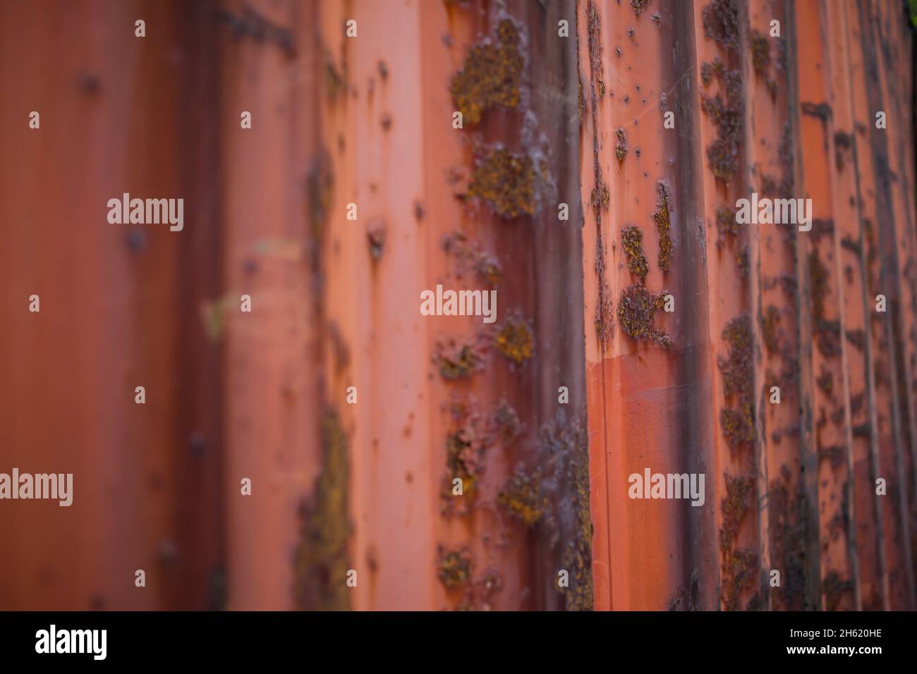 rusty container in the port of heping Stock Photo - Alamy