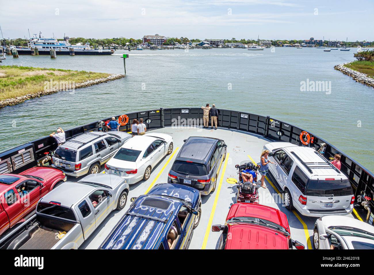 Ocracoke Island Outer Banks North Carolina,ferry boat harbor arriving ...