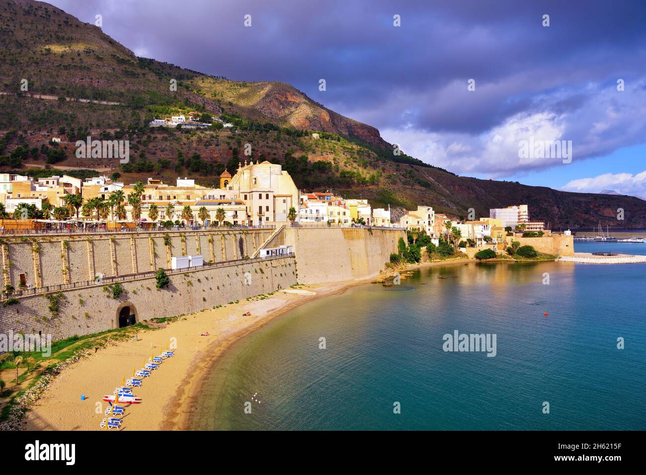 coastal landscape in Castellammare del golfo Sicily Italy Stock Photo ...