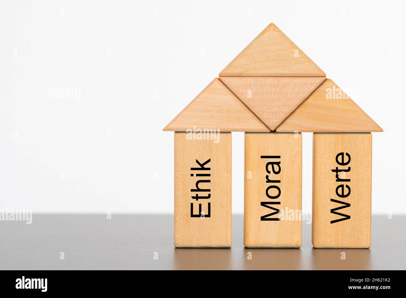 three pillars model of ethics,morals and values Stock Photo - Alamy