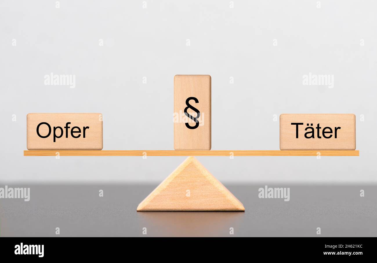 relationship between victim and perpetrator in balance Stock Photo - Alamy