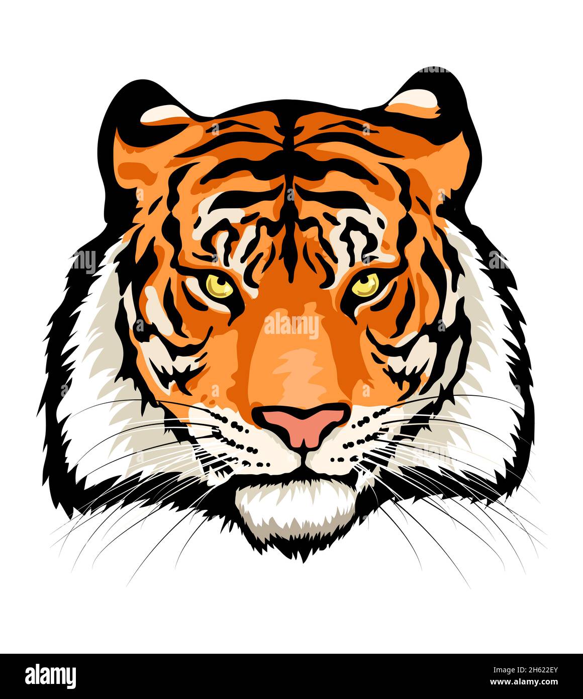 Tiger head isolated on white background. Vector image Stock Vector ...