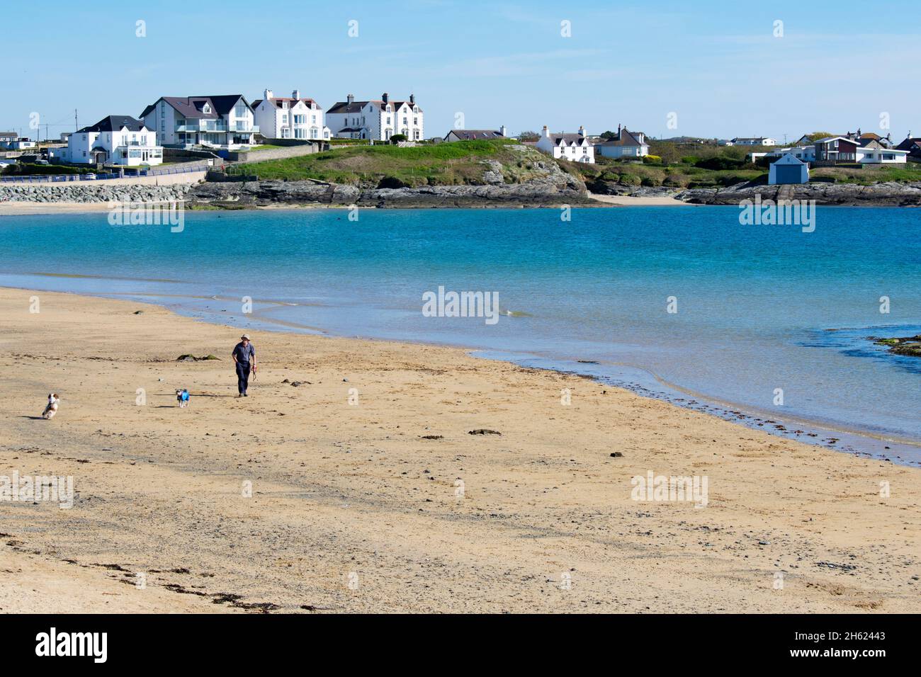 Treaddur Bay, Anglesey - Wales - May 14 2019 : Beautiful broad sandy ...