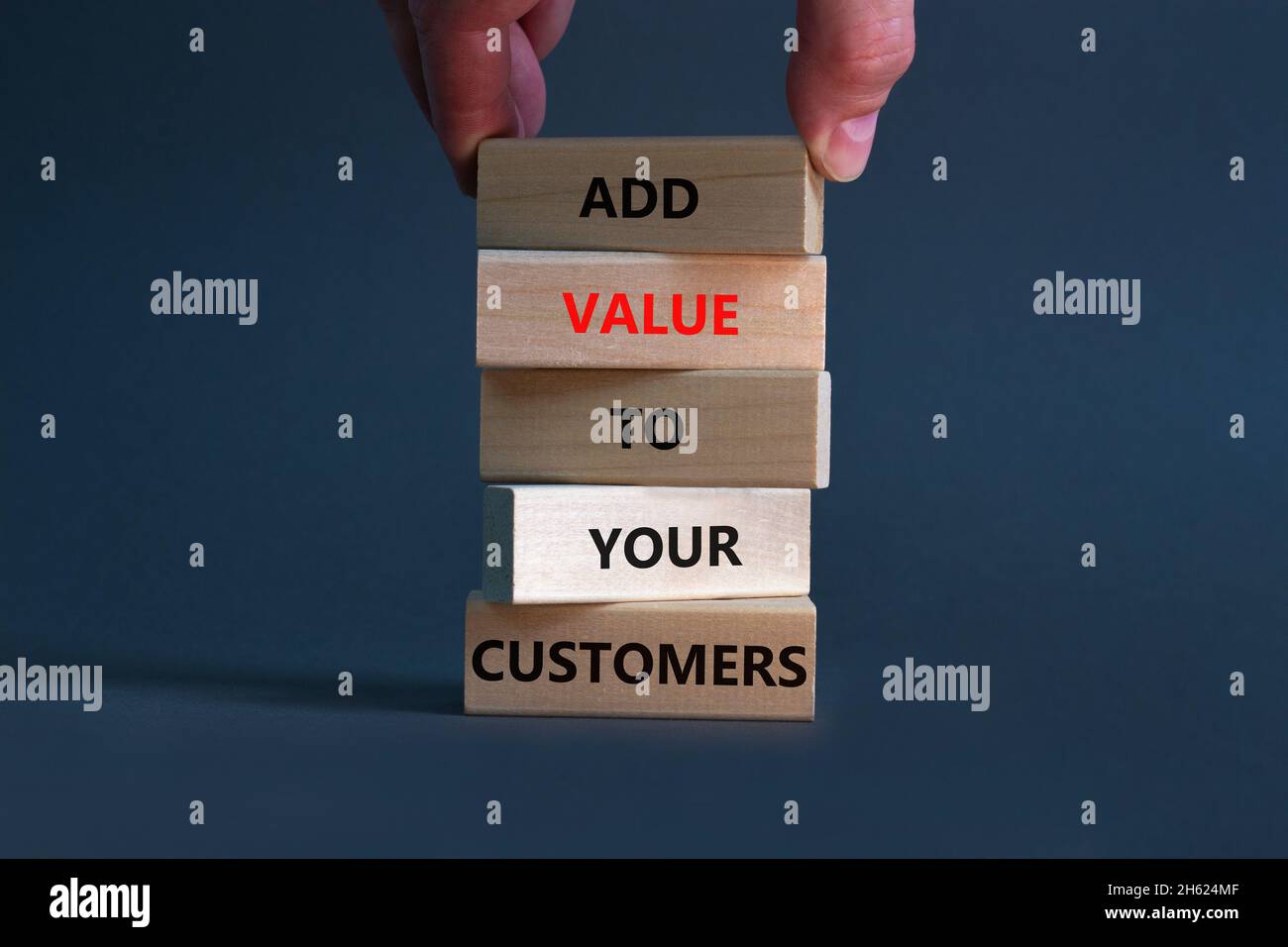 Add value to your customers symbol. Concept words 'Add value to your ...