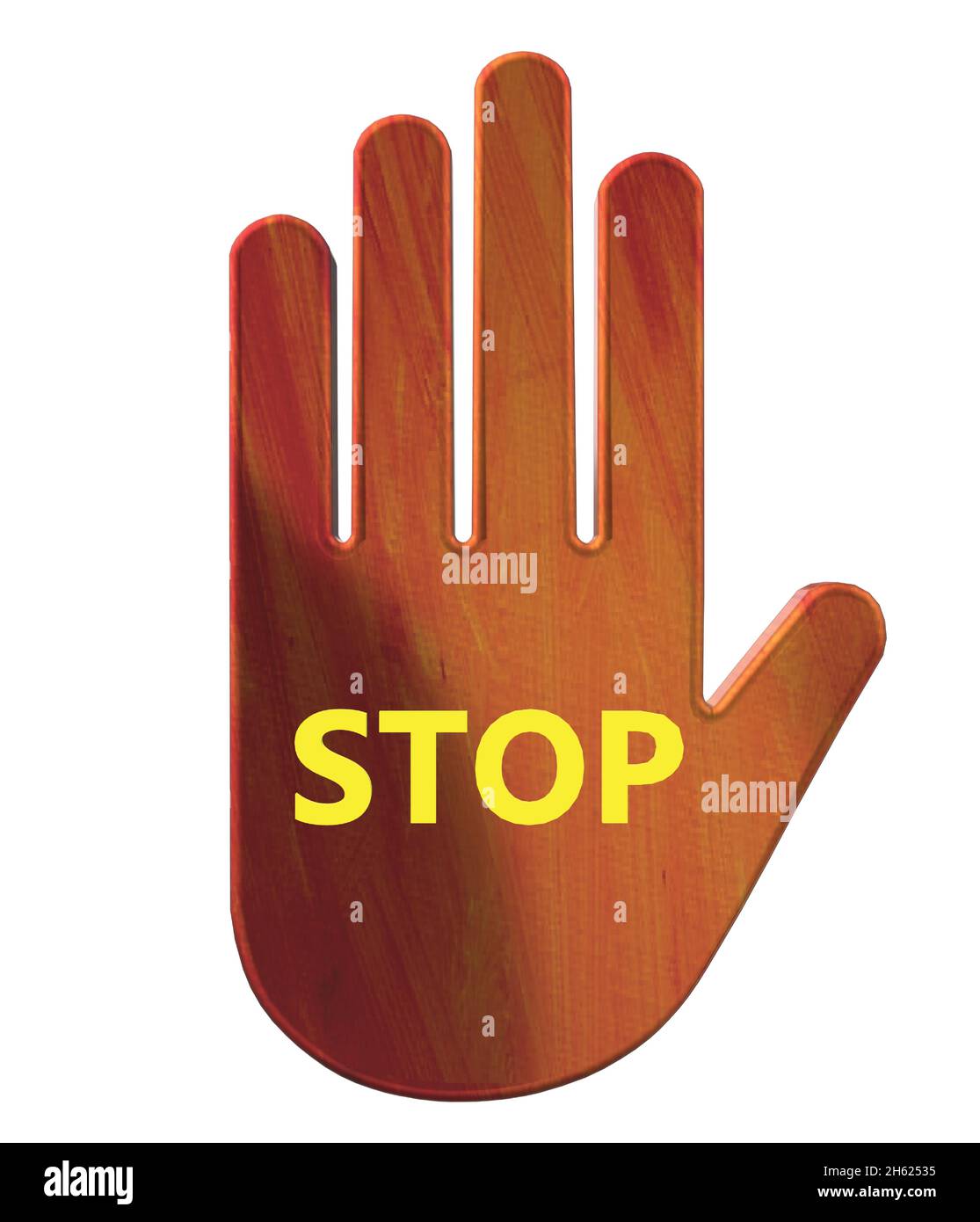 Orange Red Stop Hand Sign Signal Stock Vector Image & Art - Alamy
