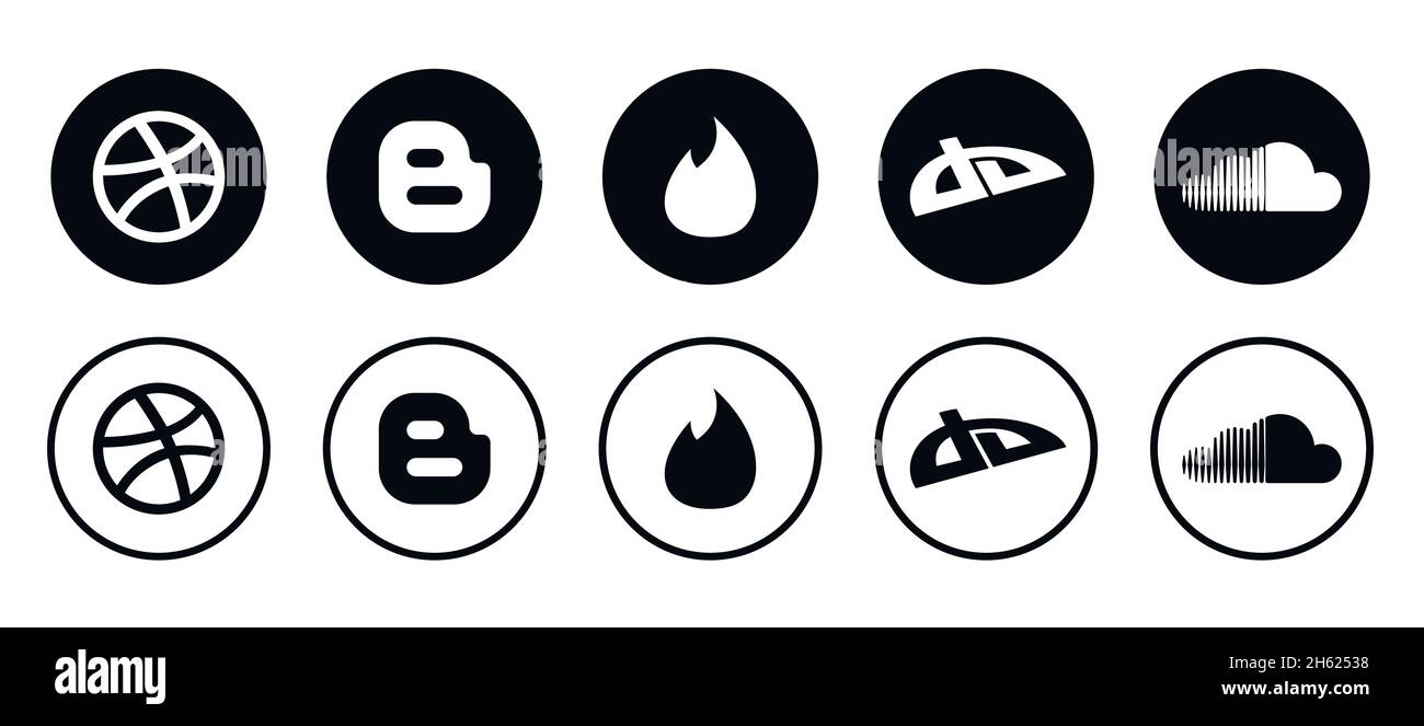 Kiev - November 11, 2021: Popular social media logotype collection ... Kiev - November 11, 2021: Popular social media logotype collection ...