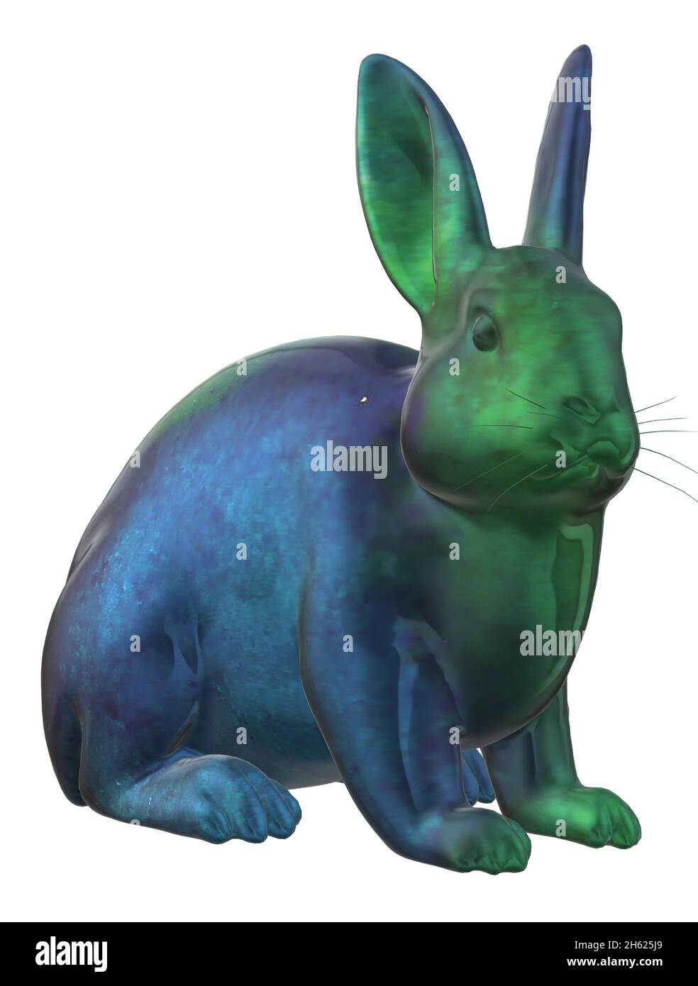 Shiny Metal Blue Green Easter Bunny Rabbit Stock Vector Image & Art - Alamy