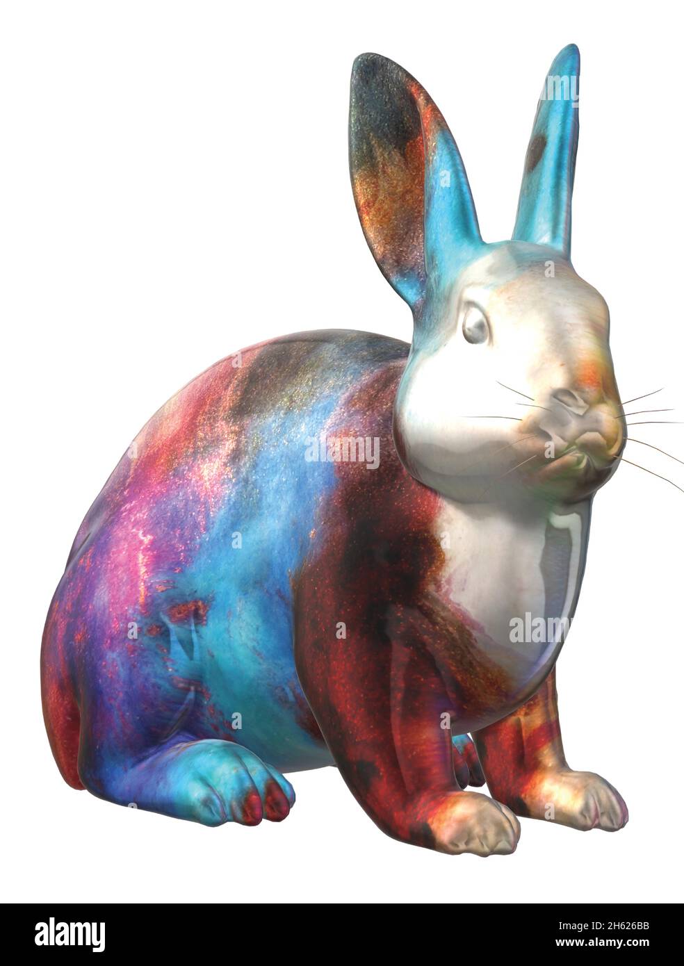 Shiny Metal Abstract Painting Colors Easter Bunny Rabbit Stock Vector ...